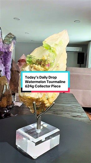 Today’s Daily Drop is now live 🍉 624g Watermelon Tourmaline specimen on albite matrix with full bi-color zoning and natural crystal growth structure. Statement collector energy. #watermelontourmaline #crystalcollector #rareminerals #mineralart #highqualitycrystals