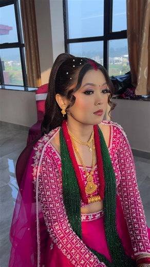 Reception looks🥰🥰my work #day-6Master in waterproof bridal makeup class #classesongoing #fypviraltiktok🖤シ゚☆♡2026 #nawalparasibardghat -14chaupatta @@butwalbeautyacademy @@Indu Tharu2605