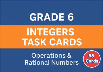Grade 6 Integers Task Cards | Operations & Rational Numbers