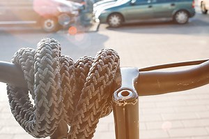 the tex-lock bike clamp is made of fabric yet strong as high-grade steel