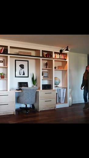 Let’s build a rolling ladder bookshelf desk! #learnontiktok #tiktokpartner #woodworking #diyrollinglibraryladder #homeofficedecor