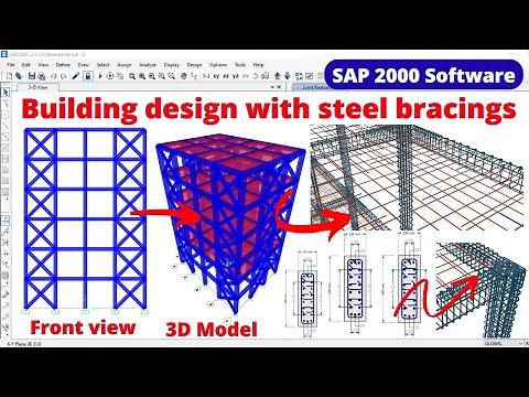 Building design with steel bracings using SAP 2000 | building design | civil engineering | online