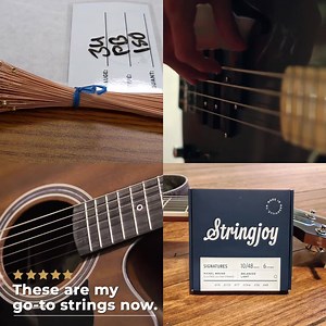 🎸 Better guitar playing starts right here! Stringjoy knows that great guitar players need killer strings. That’s why ours are: 🔥 Made with dedicated craftsmanship in our own shop in Nashville, TN 🔥 Tension-balanced for smooth, even playability across the fretboard 🔥 Compression wound to a higher mass, for fuller tone and better durability Order your strings now 👇 and take your playing to the next level. | Stringjoy