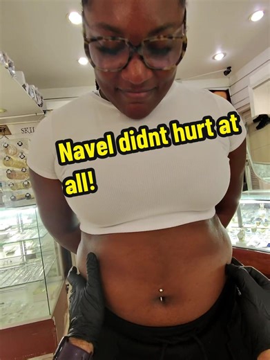 Navel didn’t hurt at all! #navel #piercing #caribbean #piercings #maliedonn