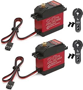 2Pack DS3218MG 20KG Waterproof Digital Servo with 25T Arm, Metal Gear 270° Rotation for 1:8 1:10 1:12 Scale RC Crawler Truck Boat