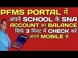 How to check your school's SNA account balance in the PFMS portal?