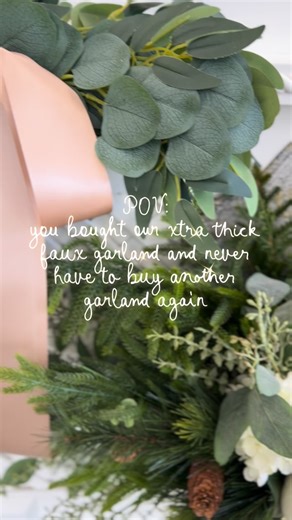 2.2K views · 24 reactions | Comment “garland” for link ✨ “Layers of lush perfection ✨ Our 6ft Extra Thick Garland blends eucalyptus, willow, cedar & pine for that full, fresh-cut look—without the mess. The ultimate statement piece for your mantel, stairway, or tablescape. #HolidayDecor #EvergreenVibes” | The Accidental Farmgirl Co | Facebook