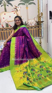 Comment “pp” for the details ❤️ This is a Paithani made in South India with a tissue border. The border is not zari — it is pure tissue. Price: ₹17000 For orders, WhatsApp: 8262014719 | मनभरी साडी