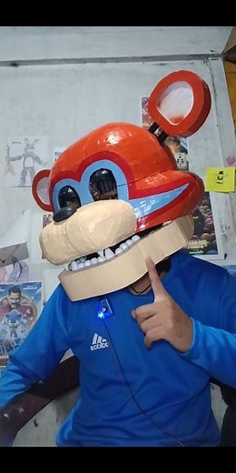 Glamrock Freddy Animatronic Mask Test #fnafsecuritybreach #fnafcosplay #Shorts