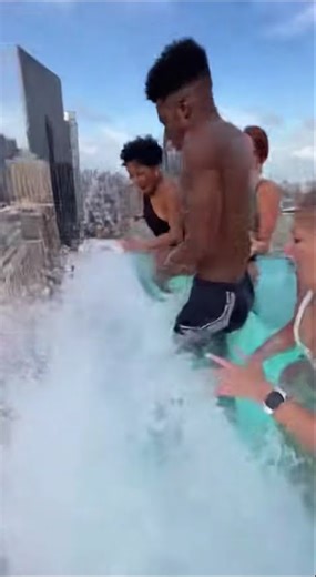 Unbelievable Rooftop Pool Moment Caught on Camera