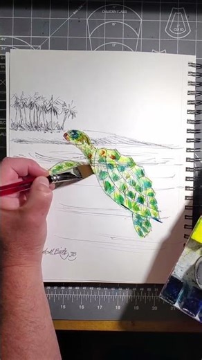 Painting a Sea Turtle: Watch it Come to Life! Art Tutorial