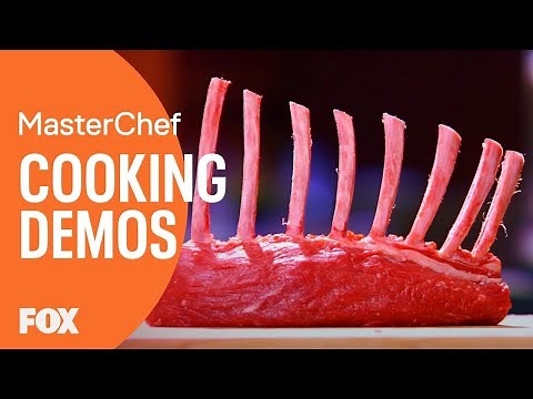 Gordon Ramsay Demonstrates How To French Trim A Rack Of Lamb | Season 8 Ep. 6 | MASTERCHEF