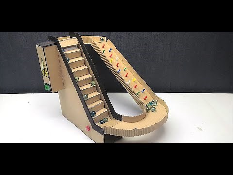 How to make Marble Run with escalator out of cardboard
