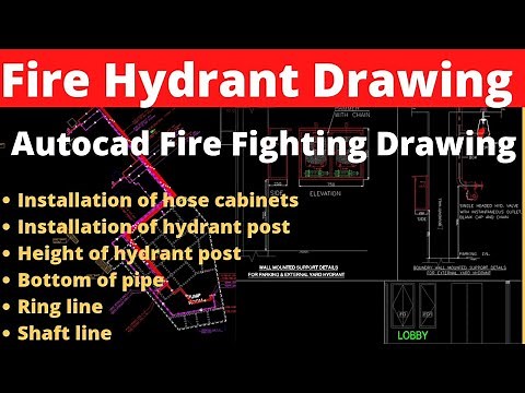 autocad drawing of fire fighting | fire hydrant system drawing | fire hydrant system installation