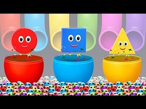 Learn Shapes for Toddlers Kids Babies with A Lot of Soccer Balls Surprise Eggs