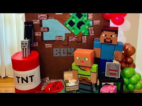 Diy Minecraft photo backdrop idea