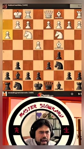 1400s Learn Ponings with black with Slowkaru Educational Sapeedrun #chess #hikaru
