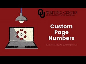 Creating Custom Page Numbers for Dissertations, Theses, or Comprehensive Exams