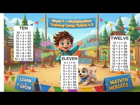 Week 10: Multiplication Tables 10–12 🎵 | FINAL Training Camp Level | Mental Math Magic