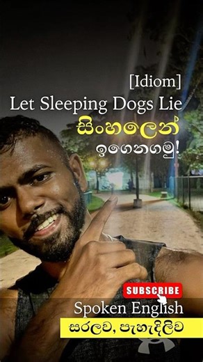 𝐒𝐩𝐨𝐤𝐞𝐧 𝐄𝐧𝐠𝐥𝐢𝐬𝐡 | සිංහලෙන් ✨: Let Sleeping Dogs Lie [Idiom] #shorts