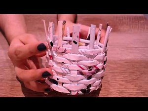Craft with me: Woven basket | newspaper/magazine + cardboard crafts