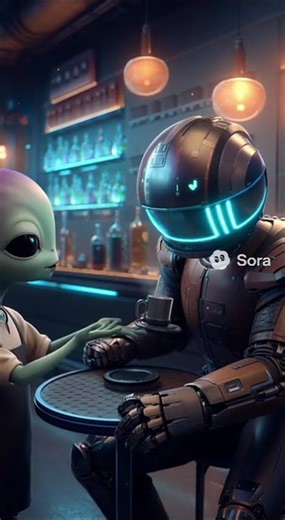 Alien Serving Coffee to Robot ☕👽