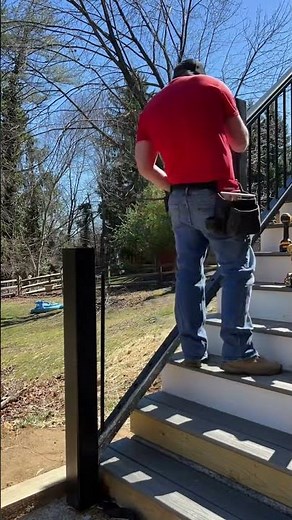 How to install a Trex stair railing #diy #tips #carpenter #shorts