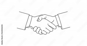 Animated Handshake Icon — Two People Shaking Hands in Business Agreement Concept, Partnership, and Collaboration Animation in 4K