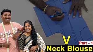 34K views · 339 reactions | V Neck Blouse Cutting Using Pattern...