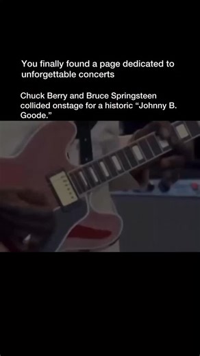Unforgettable Concerts on Instagram: "🎸 Chuck Berry & Bruce Springsteen – “Johnny B. Goode” Live at the Rock & Roll Hall of Fame (1995) At the 1995 Rock and Roll Hall of Fame Concert in Cleveland, fans witnessed a once‑in‑a‑lifetime moment: Chuck Berry, the architect of rock guitar, tearing into “Johnny B. Goode” with Bruce Springsteen and the E Street Band backing him. It was raw, joyful chaos — Berry duckwalking across the stage, Bruce grinning like a lifelong fan living out a dream, and the 