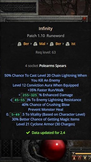 Infinity Runeword #d2r #d2resurrected #diablo2resurrected