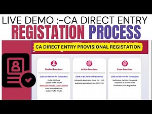 CA Direct Entry Provisional Registration process | How to Register CA direct Entry | CA direct Entry