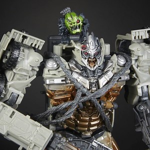 Studio Series Dark Of The Moon Megatron, Jetfire, WWII Bumblebee, Barricade, Clunker & Crankcase Stock Images