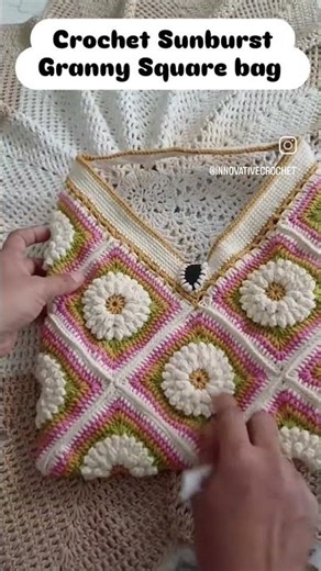 Crochet Sunburst Sunflower bag construction video