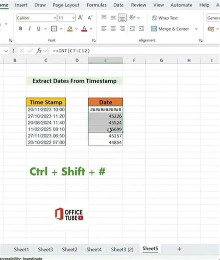 Extract Dates From Timestamp In Excel