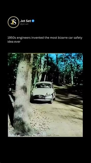 Jet.Set on Instagram: "In 1959, automotive designers explored a radical approach to safety: a horizontally spinning wheel mounted on the front bumper. This rotating drum was designed to absorb low-speed impacts and roll along obstacles, redirecting force sideways instead of allowing metal to crumple.⁠ ⁠ Although the idea never reached production due to cost, complexity, and the rise of more effective safety solutions, it captures an era when automotive safety was highly experimental and unconstr