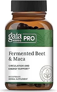 GAIA HERBS PRO Fermented Beet & Maca - Healthy Energy & Circulation Support Supplement* - Kidney Health Supplement with Beet & Carrot Root - Vegan, Gluten-Free, Soy-Free - 60 Capsules (30 Servings)