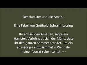 Der Hamster und die Ameise (Eine Fabel von Gotthold Ephraim Lessing)