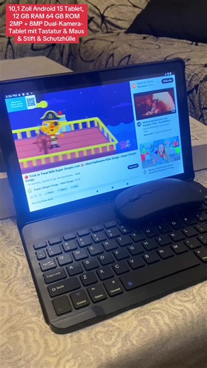 10.1 Inch Android 15 Tablet, 12GB RAM 64GB ROM 2MP   8MP Dual Camera Tablet with Keyboard & Mouse & Stylus & Protective Case #tiktokshopdeutschland #tiktokshop #tablet #tabletwithkeyboard #momtokteamteamwork @Tenzecch