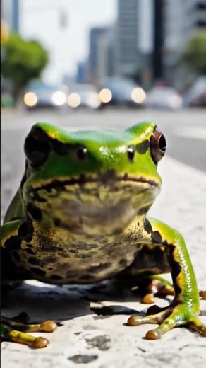 Frog crossing road