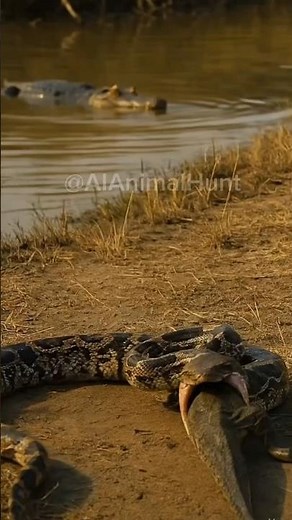 Python vs Crocodile | Stunning Wildlife Documentary #Shorts