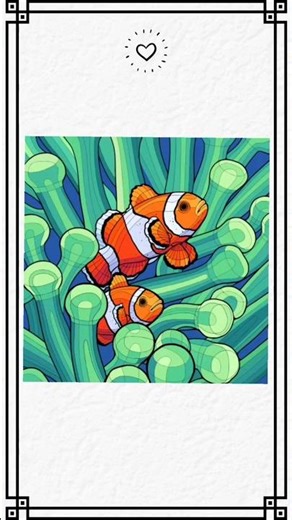 Colorindo peixe palhaço e anemona Nemo