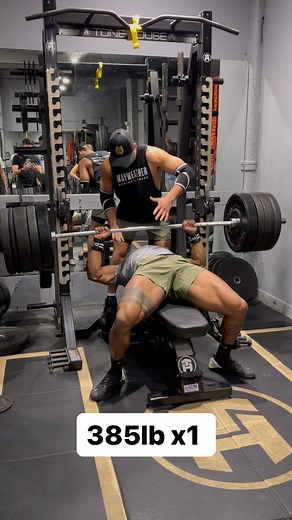 Matthias Mckinnon on Instagram: "385lbx 1 rep Working my way back up to 455lb, took some time off from the strength training. Shoutout @jfit4life_ & @evanfitness_nyc for the dope work out 勞 @tonehouse #workout #fitness #gymlife #chest #chestworkout #fitfam #nyc"