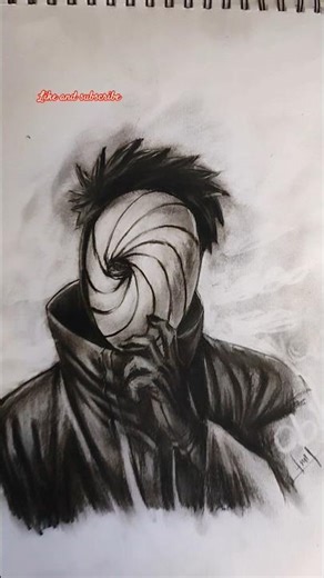 how to draw obito uchiha from Naruto 🥰🥺❤️‍🩹💔 . #animesketch