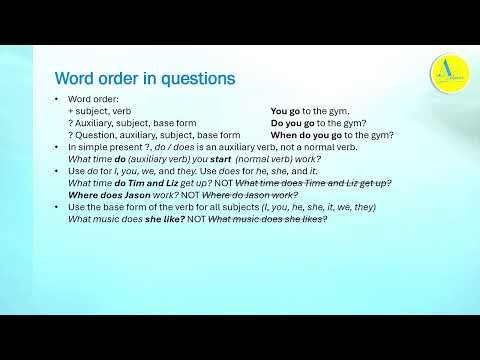 Word order in questions (+common verbs2) - English Moment
