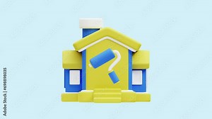 Redesign Property animated 3d icon. Great for business, technology, company, websites, apps, education, marketing and promotion. Real Estate 3d icon animation.