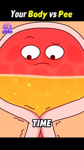 Health | Animation | Body on Instagram: "Ever wonder what happens inside your body when you HOLD your pee for too long? 🚫🚽 Your bladder stretches like an overfilled balloon, your kidneys feel the pressure, and bacteria get the perfect chance to grow leading to infections, pain, and even bladder damage if done too often! 😬 Your body vs pee your body always loses. 👉 Follow @healthycartooniverse for more fun body animations & health facts! - - - #shorts #bodyfacts #animation"