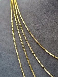 18K Solid Gold Box Chain Necklace, 16"- 24" Diamond-cut Round Box Chain, Box Chain Necklace for Men/women, Birthday Gift, Yellow Pure Gold! - Etsy