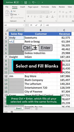 You can also use this technique to delete blank rows/columns. #excel #workhacks