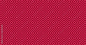Growing square pattern with radio wave effect. Abstract visual animated background seamless looped. Minimal flat animated Small squares tiles or polygon grid of Red color